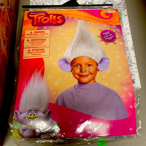Costumes | Dreamworks Trolls Wig With Attached Ears | Poshmark